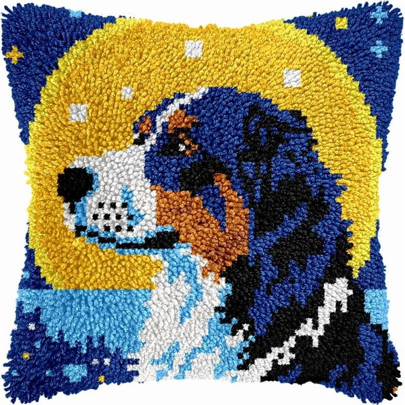 Bernes Mountain Dog & Moon Latch Hook Pillow Kits for DIY Throw Pillow ...