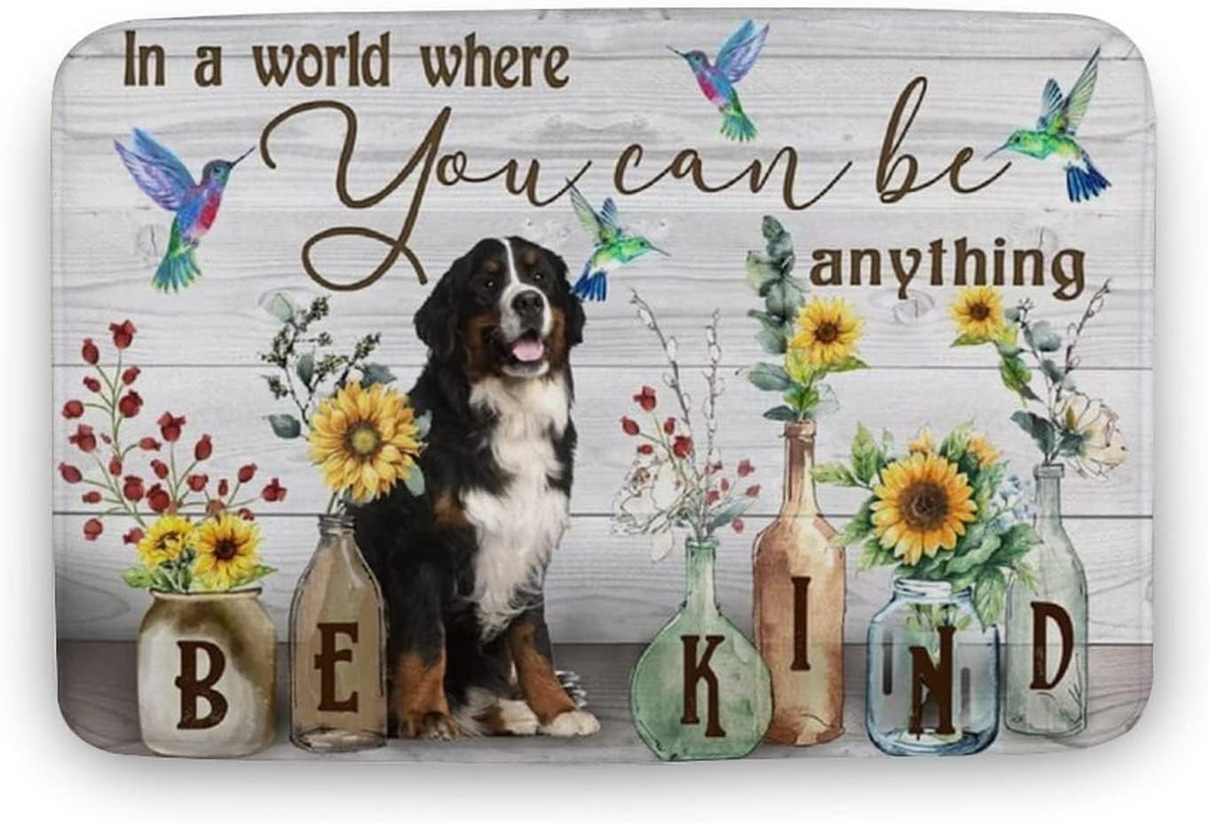 Bernese Mountain Be Kind Door Mat for Front Door Home Entrance Rugs ...