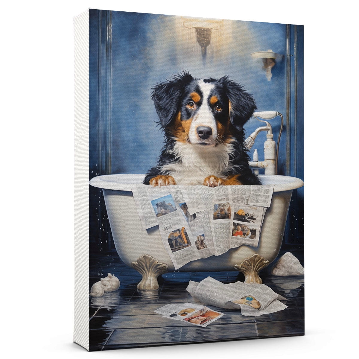 Bernese Mountain Canvas Wall Art for Bathroom, Funny Dog Canvas Bedroom Wall Decor, Painting ...