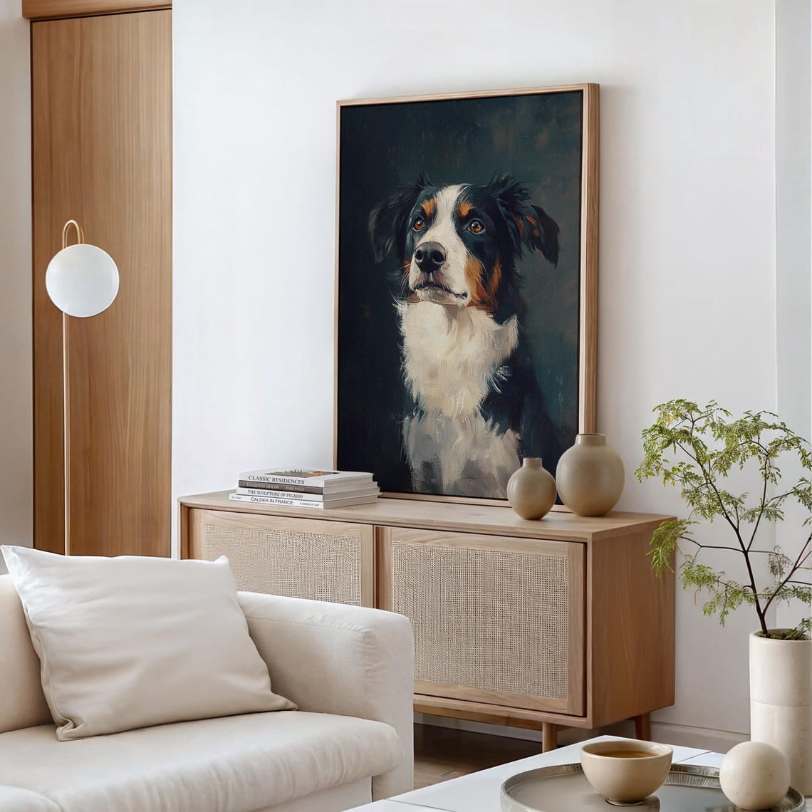 Bernese Mountain Dog Art, Vintage Oil Painting Style, Loyal Pet Portrait, Rustic Dog Decor ...