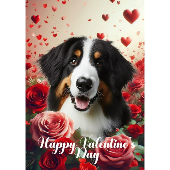 Bernese Mountain Dog - Best of Breed Valentines Day Outdoor Garden Flag ...