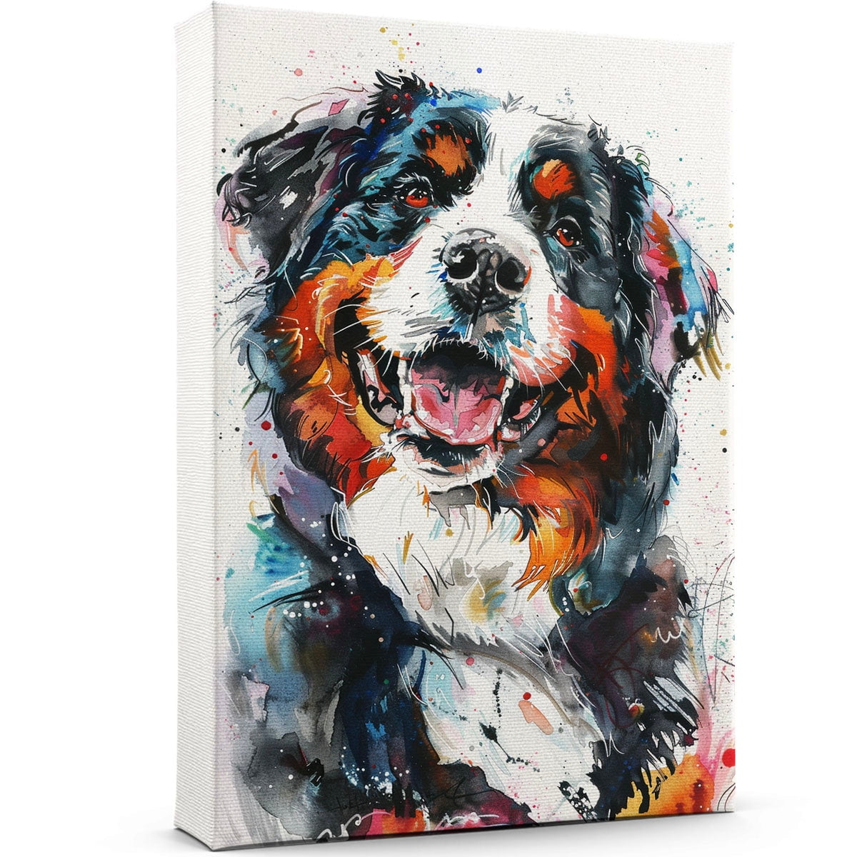 Bernese Mountain Dog Canvas Wall Art Prints,Watercolor Dog Art Canvas ...