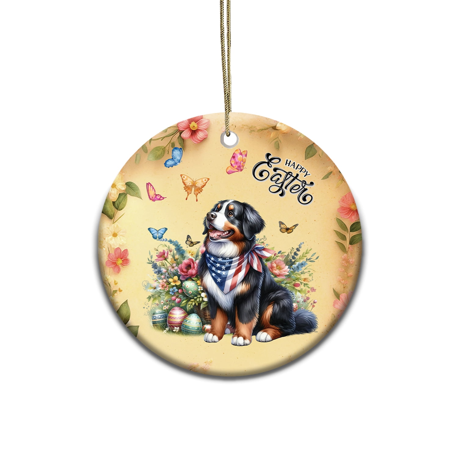 Bernese Mountain Dog Celebrates Spring and Enjoys a Happy Easter ...