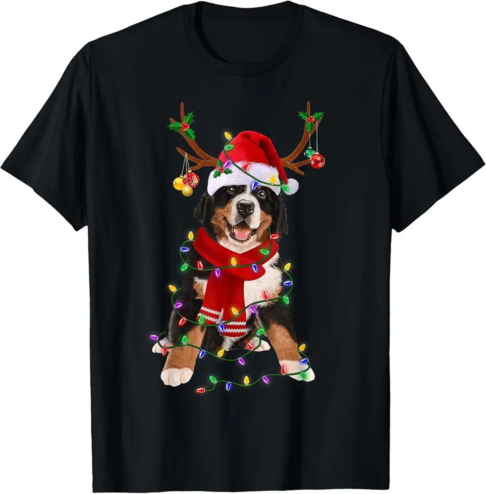 Bernese Mountain Dog Christmas Holiday Lights Matching Family Festive ...