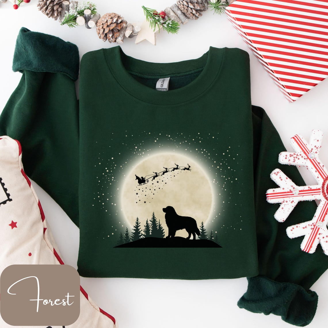 Bernese Mountain Dog Christmas Sweatshirt, Magical Bernese Holiday Shirt - Walmart.com