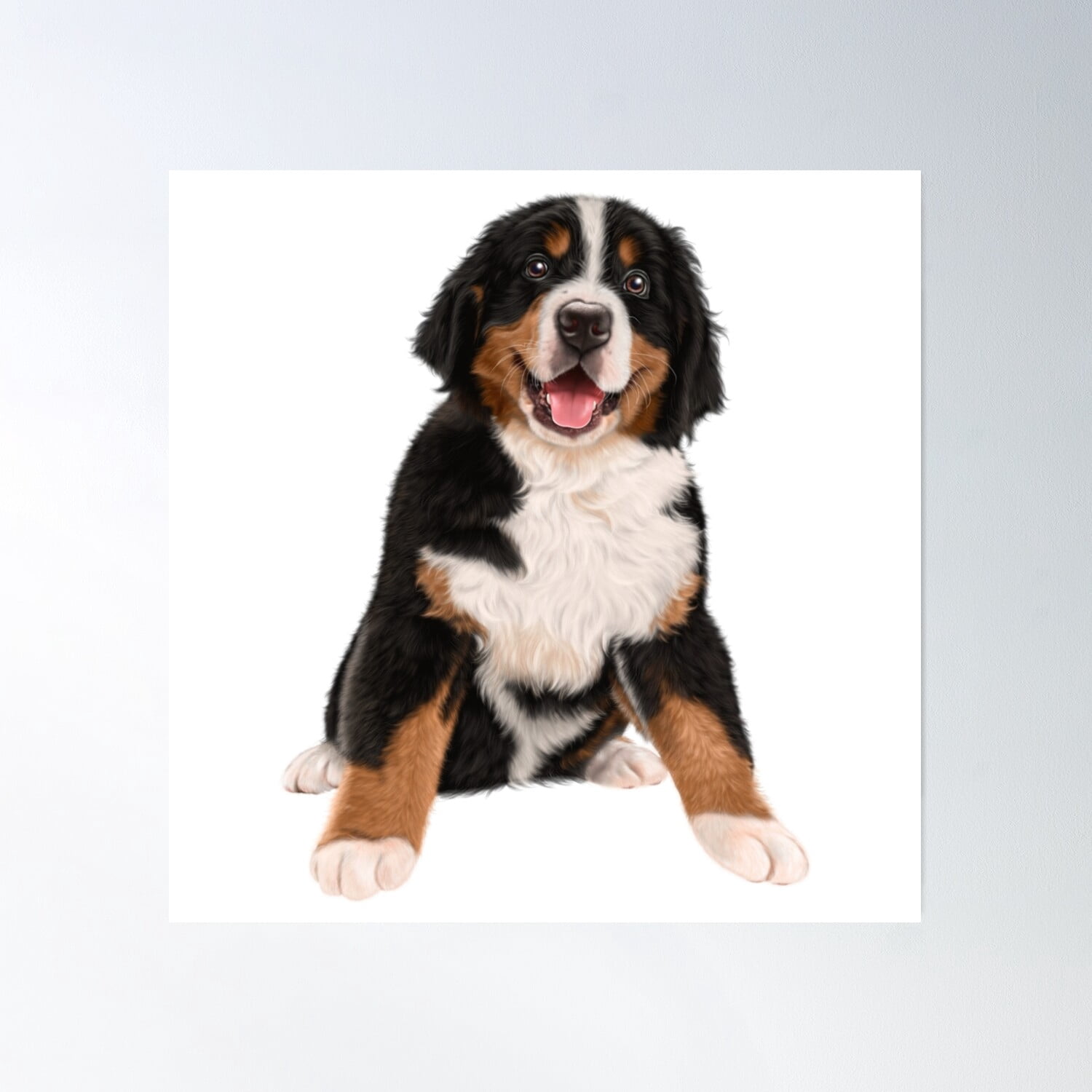 Bernese Mountain Dog Cute Face Poster Wall Art, Modern Wall Decor ...