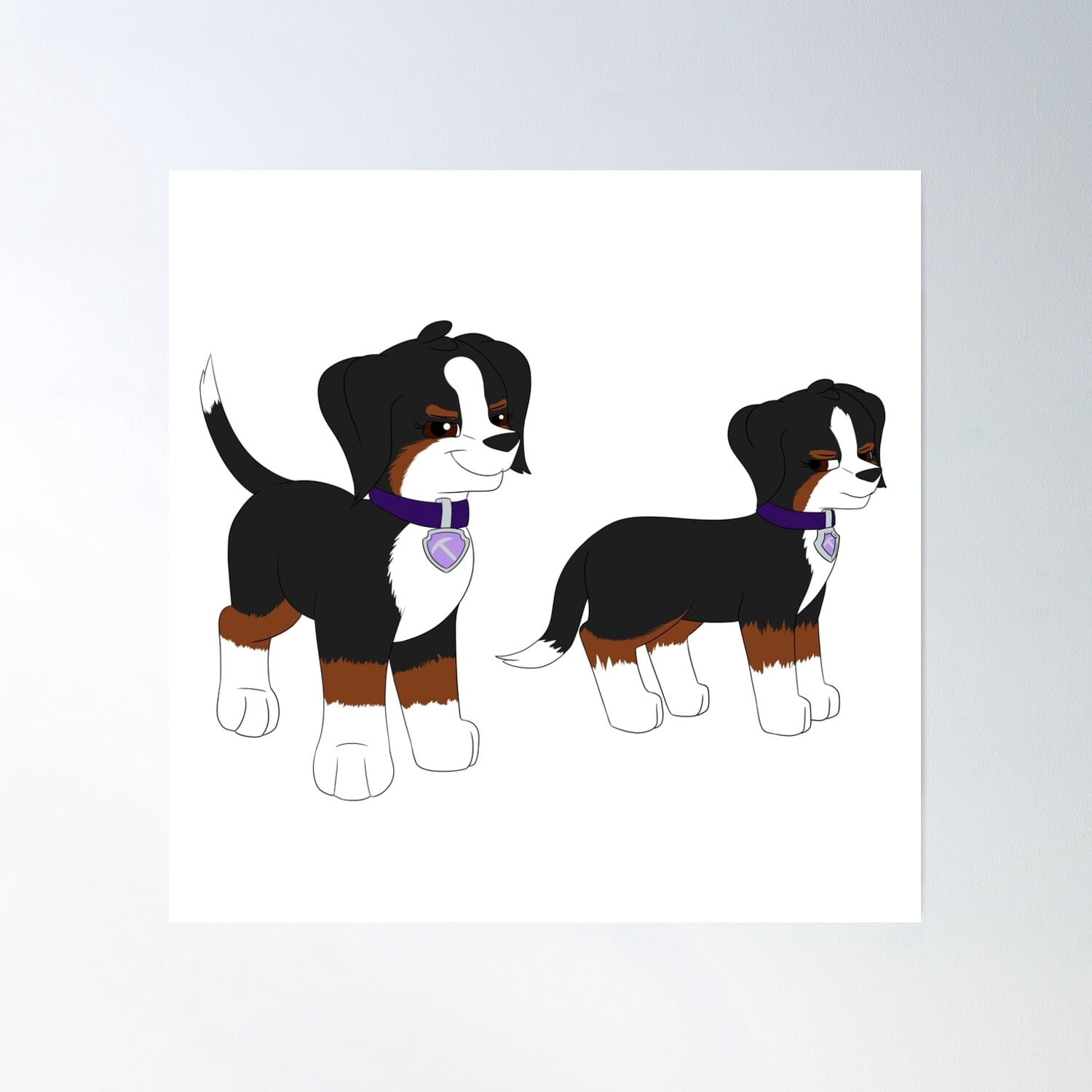 Bernese Mountain Dog Cute Face Poster Wall Art, Modern Wall Decor ...