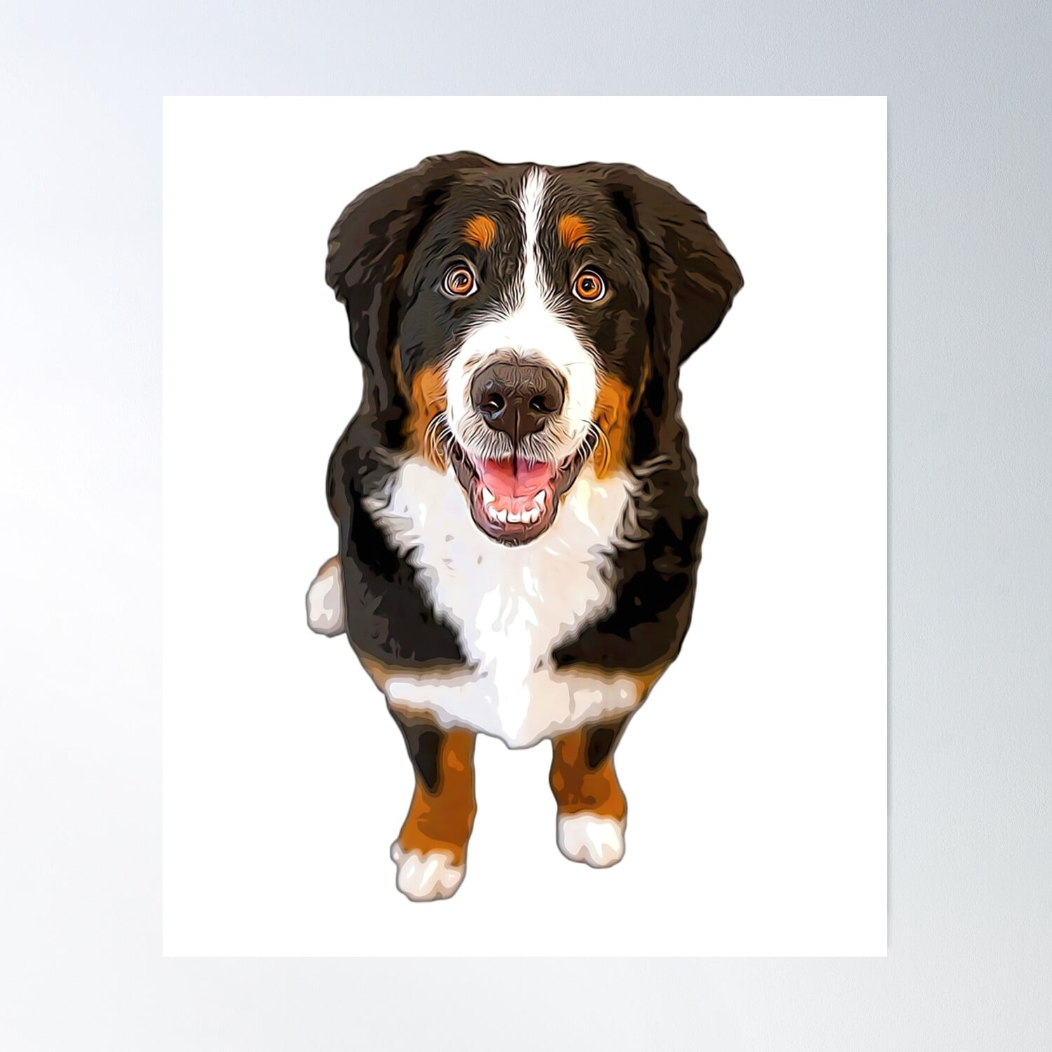 Bernese Mountain Dog Cuteness Overload! Poster Wall Art, Modern Wall Decor, 8x12 UNFRAMED ...