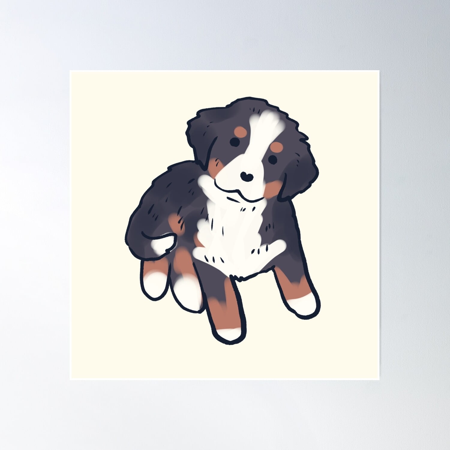 Bernese Mountain Dog Drawing Poster Wall Art, Modern Wall Decor, 16x16 UNFRAMED - Walmart.com