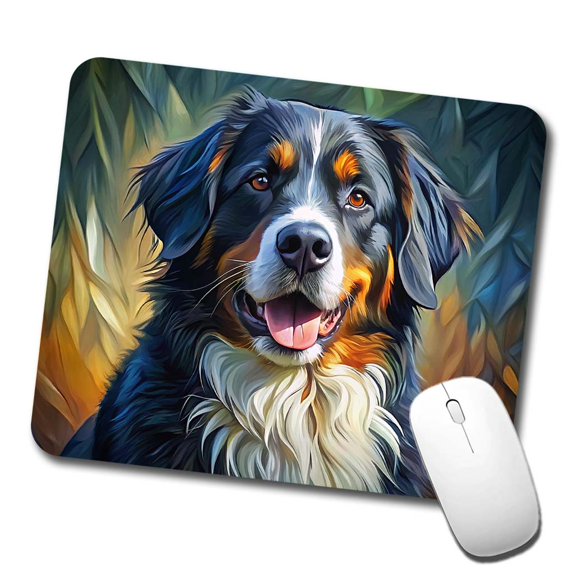 Bernese Mountain Dog Expressionism Art Mouse Pad Low Profile Gaming Mat ...