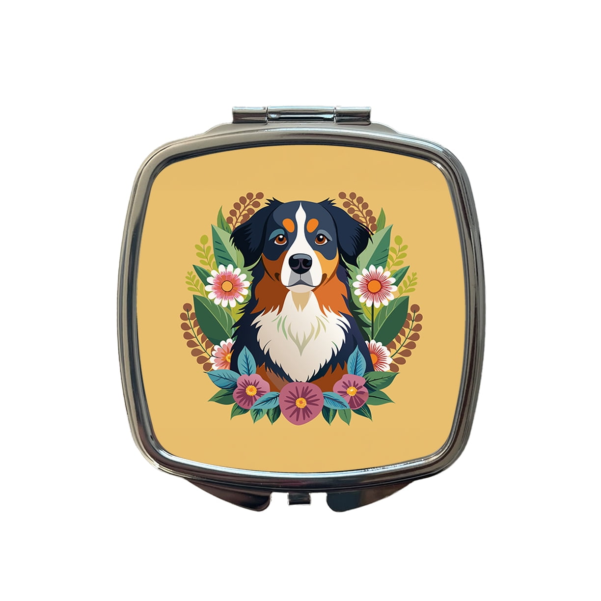 Bernese Mountain Dog Floral Flowers Travel Makeup Handbag Purse Small ...