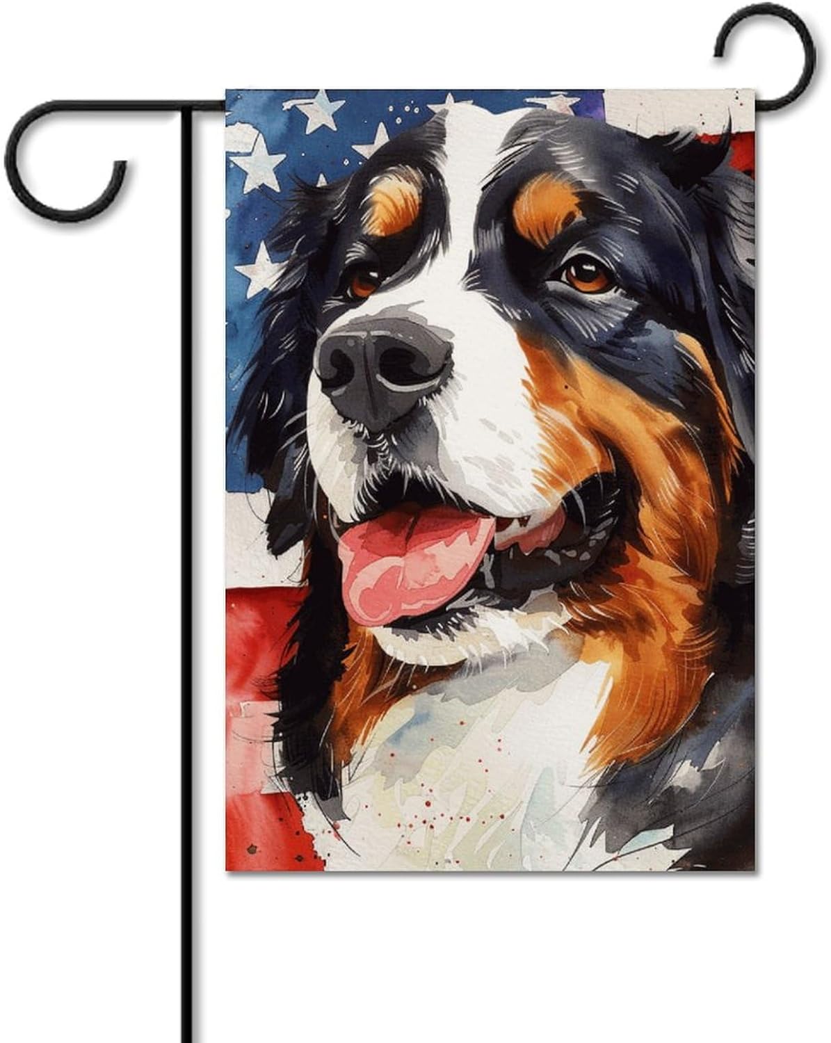 Bernese Mountain Dog Garden Flags Dog American Flag Double Sided Holiday Decorative Garden Yard ...