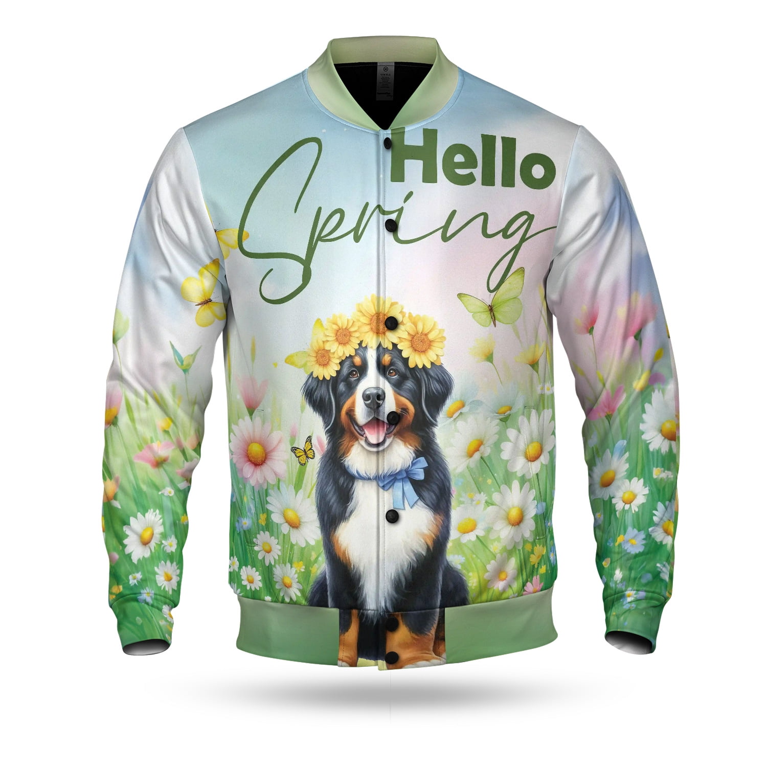 Bernese Mountain Dog Hello Spring Time Flower Floral Nature All Over ...