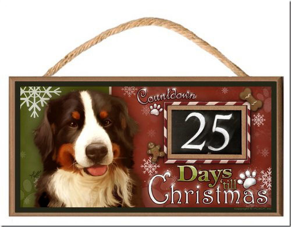 Bernese Mountain Dog "Holiday Countdown" Dog Sign / Plaque featuring ...