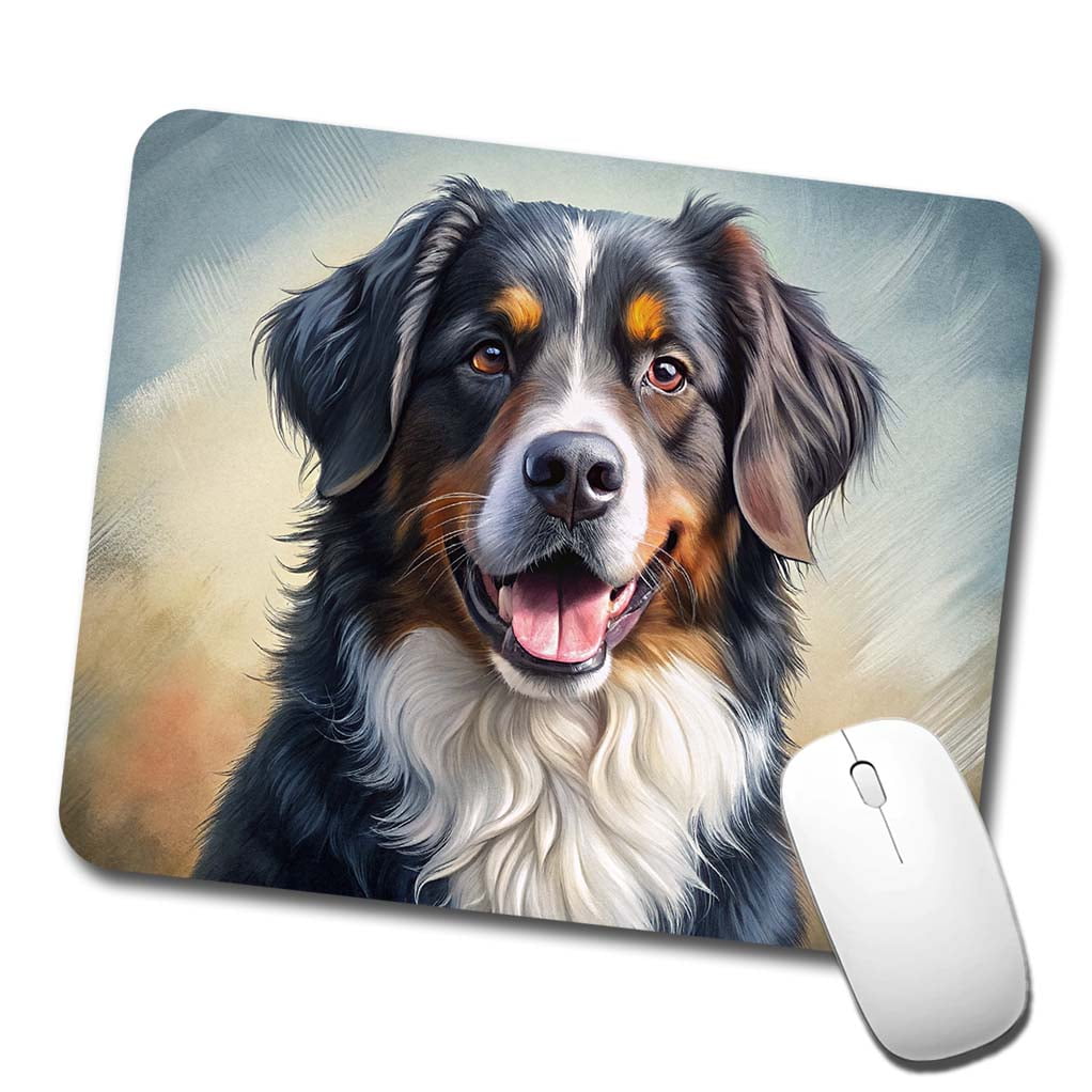 Bernese Mountain Dog Illustration Mouse Pad Low Profile Gaming Mat ...
