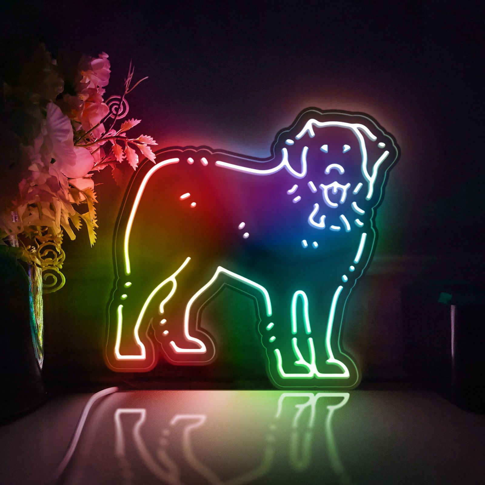Bernese Mountain Dog Led Light Box, Dimmable Neon-Like Light Signs USB ...