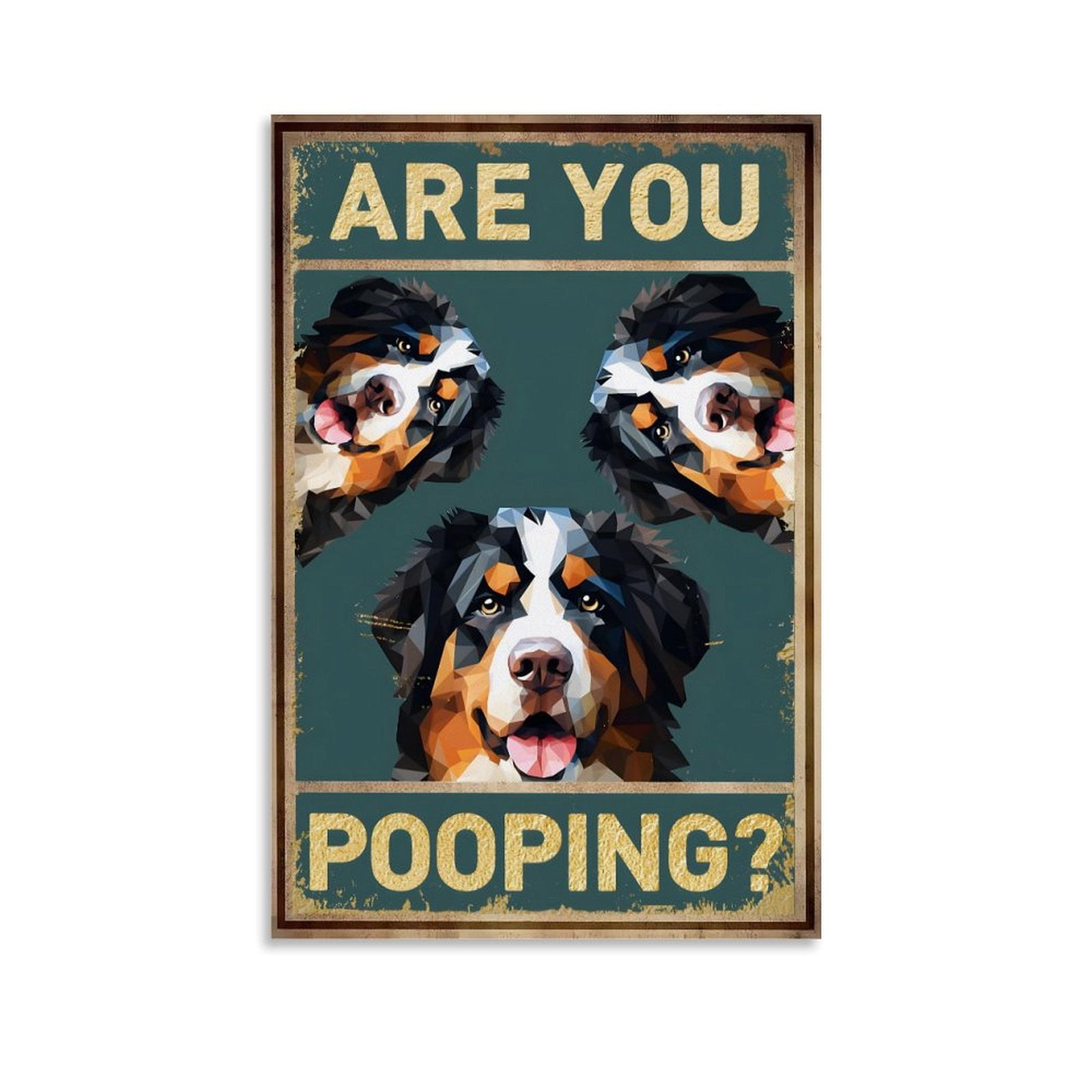 Bernese Mountain Dog Painting Vintage Poster Picture Print Wall Art Poster Painting Canvas ...