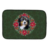 Bernese Mountain Dog Poinsetta Wreath Dish Drying Mat - Walmart.com