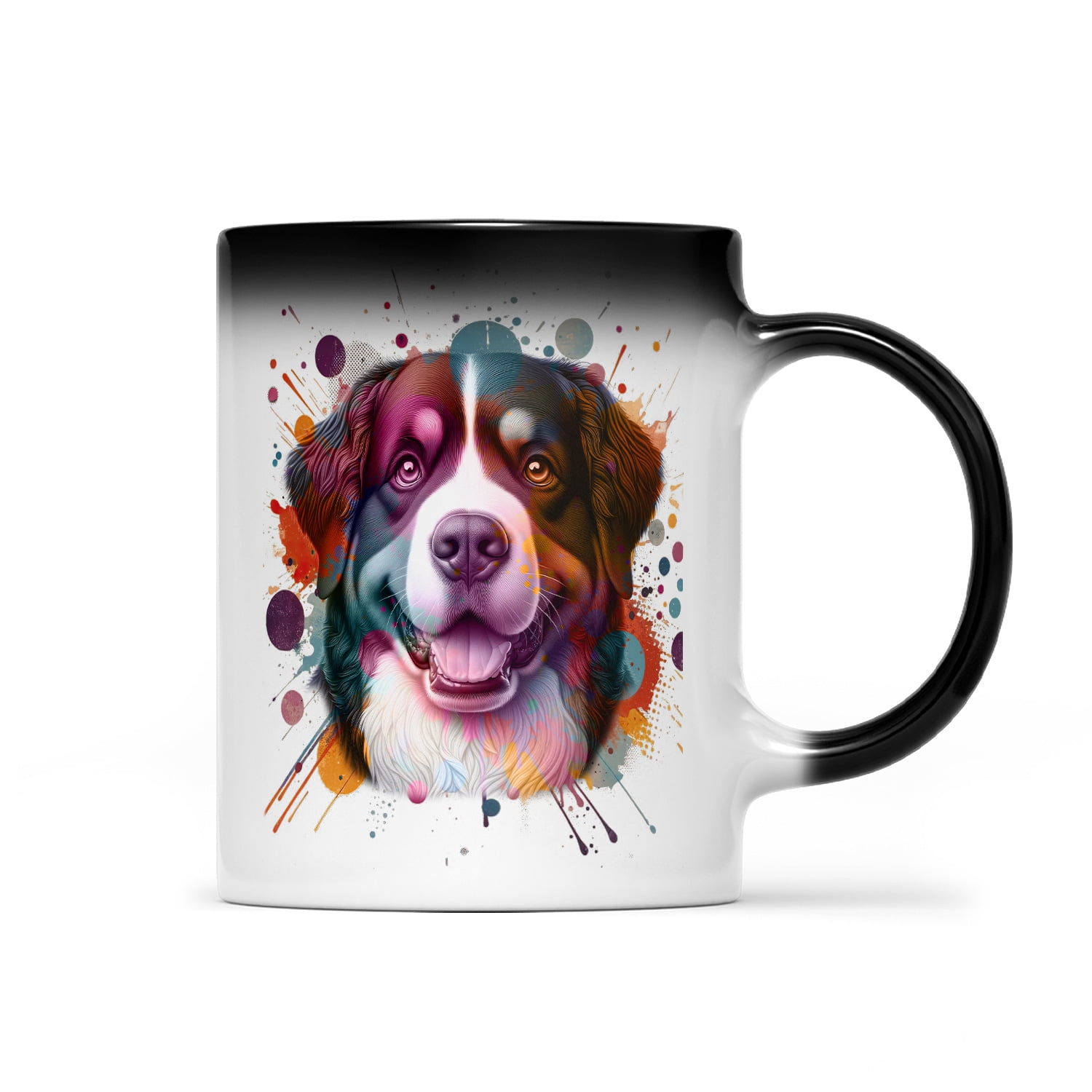 Bernese Mountain Dog Portrait Watercolor Vintage Retro Styles Heat ...