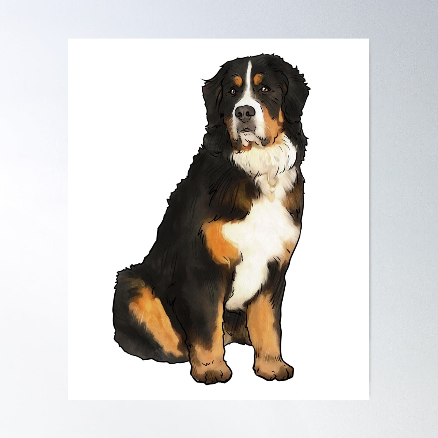 Bernese Mountain Dog Poster Wall Art, Modern Wall Decor, 16x24 UNFRAMED - Walmart.com