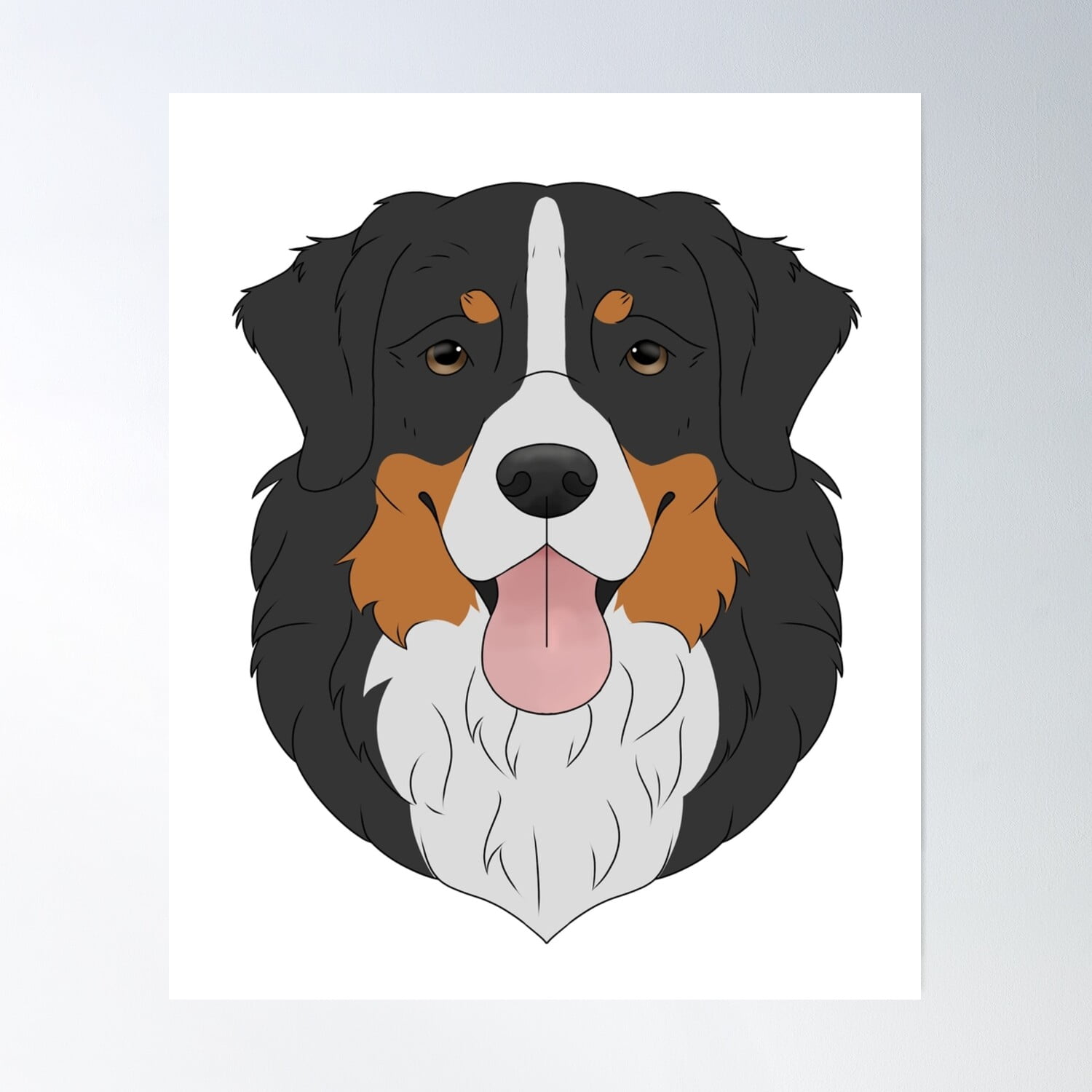 Bernese Mountain Dog Poster Wall Art, Modern Wall Decor, 24x36 UNFRAMED - Walmart.com