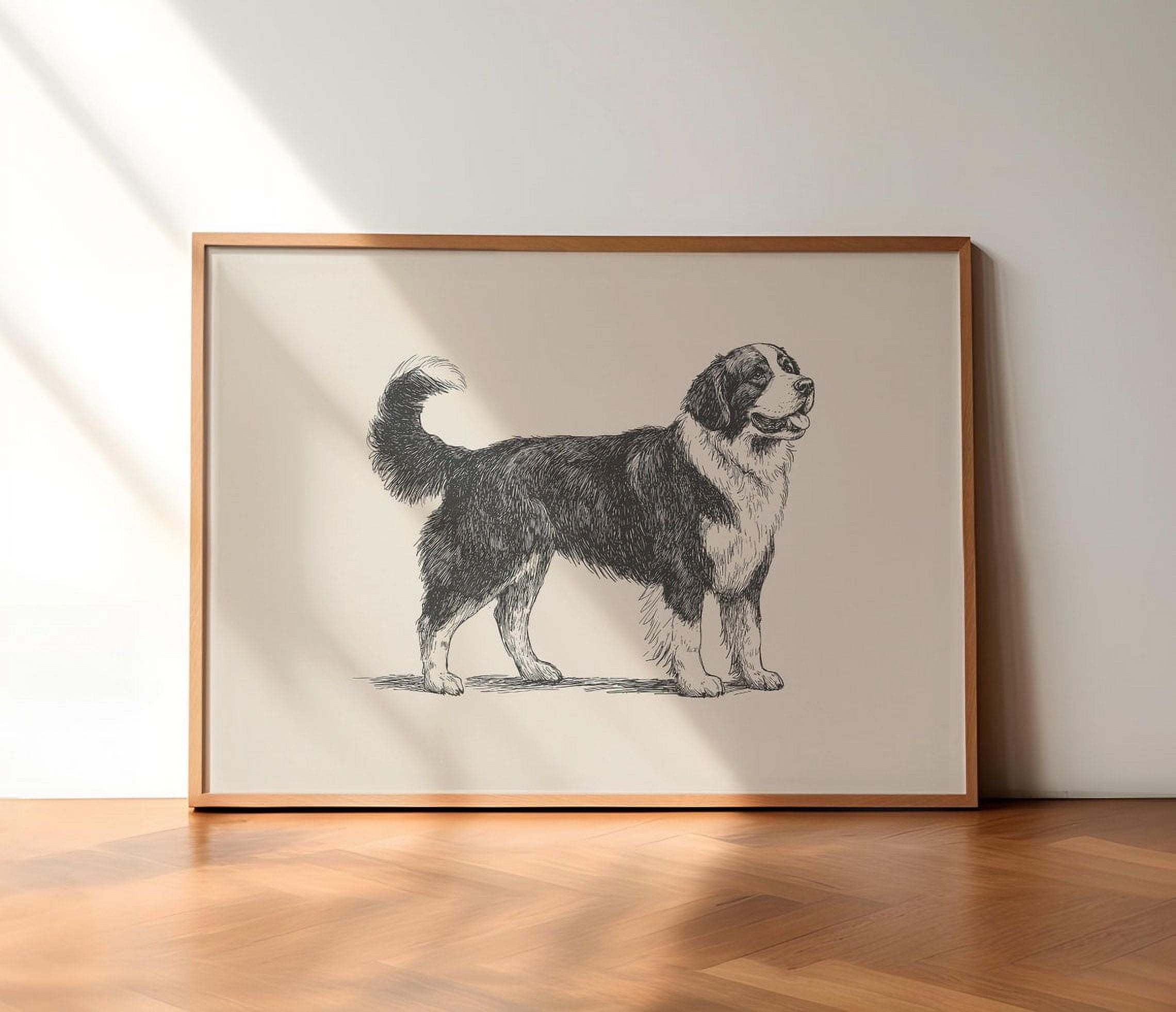 Bernese Mountain Dog Print, Dog Vintage Poster, Dog Wall Art, Antique Vintage Painting, Country ...