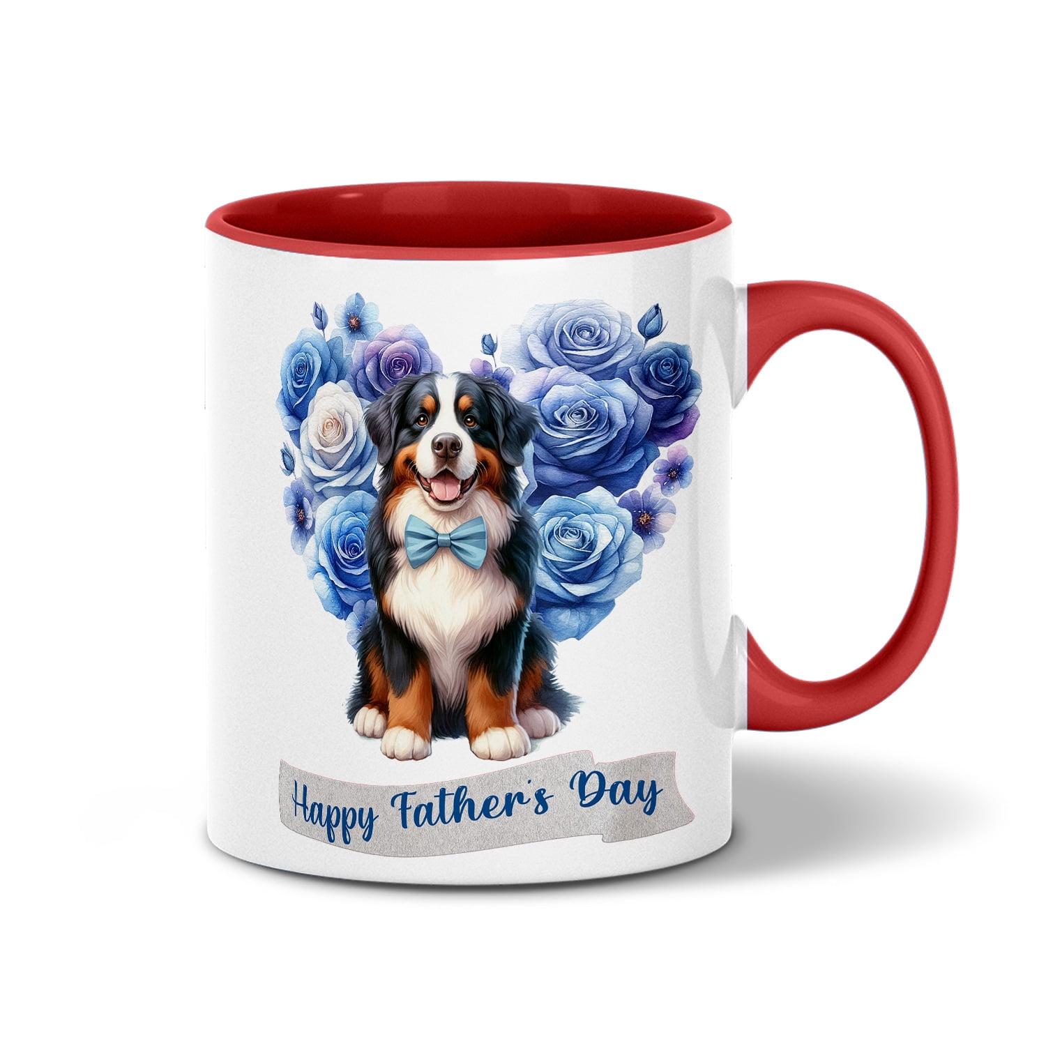 Bernese Mountain Dog Proud Dad Happy Father's Day 11oz Accent Two-tone ...