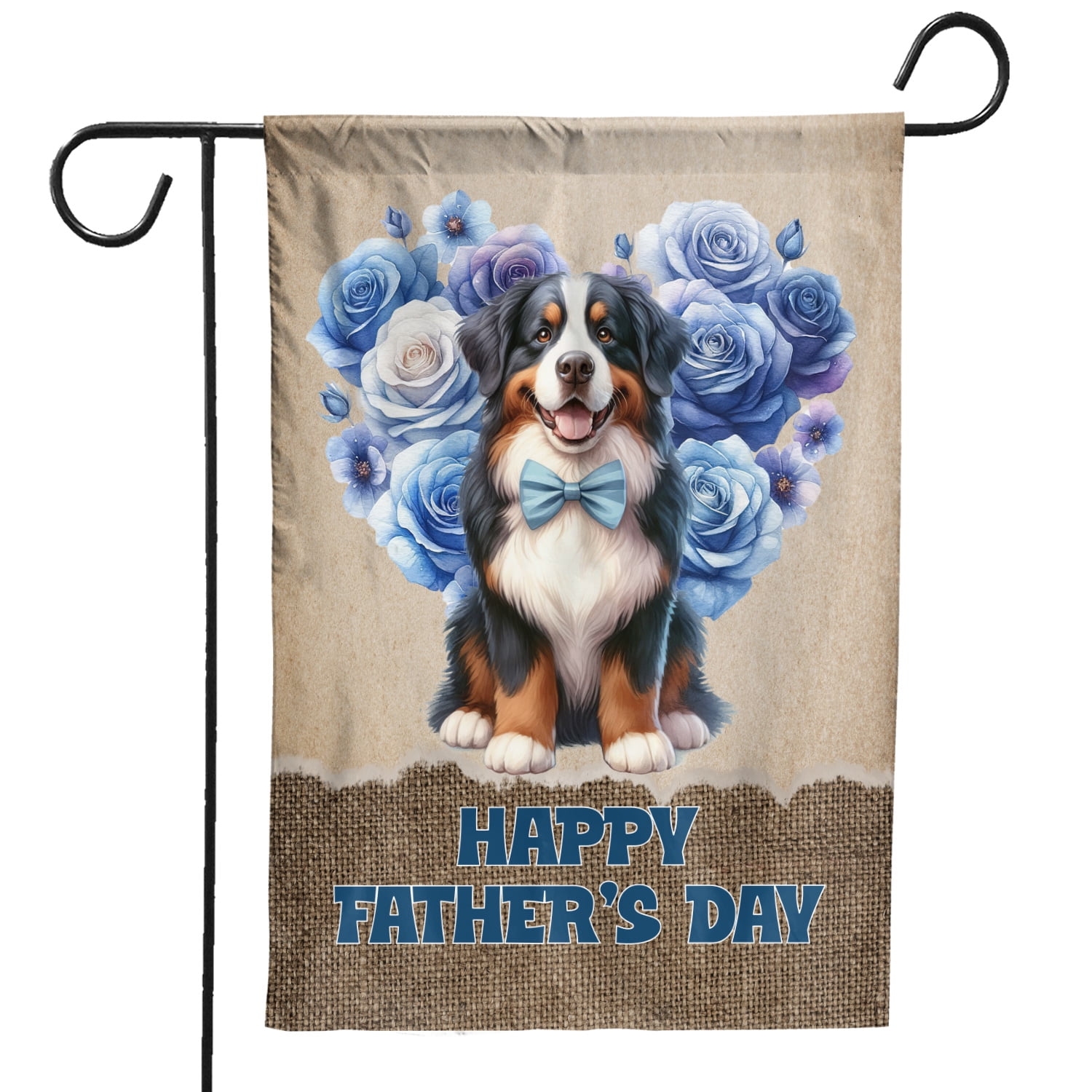Bernese Mountain Dog Proud Dad Happy Father's Day Garden Flag 12x18in Double Sided Berner Lover ...