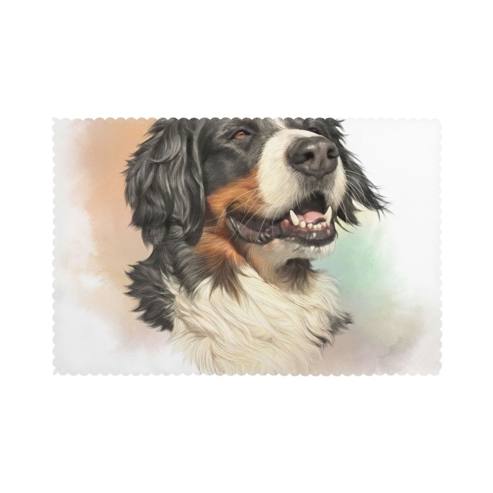 Bernese Mountain Dog Realistic Portrait Berner Placemats for Dining ...