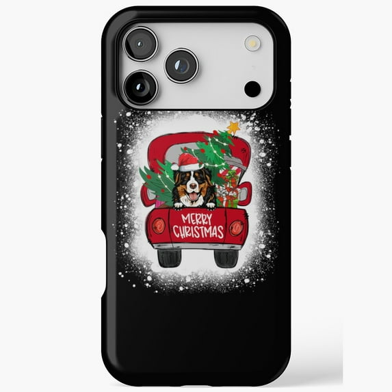 Bernese Mountain Dog Red Truck Christmas Art Phone Case Compatible ...
