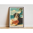 Bernese Mountain Dog Relaxing Beach Reading Book Sunglasses Tropical ...