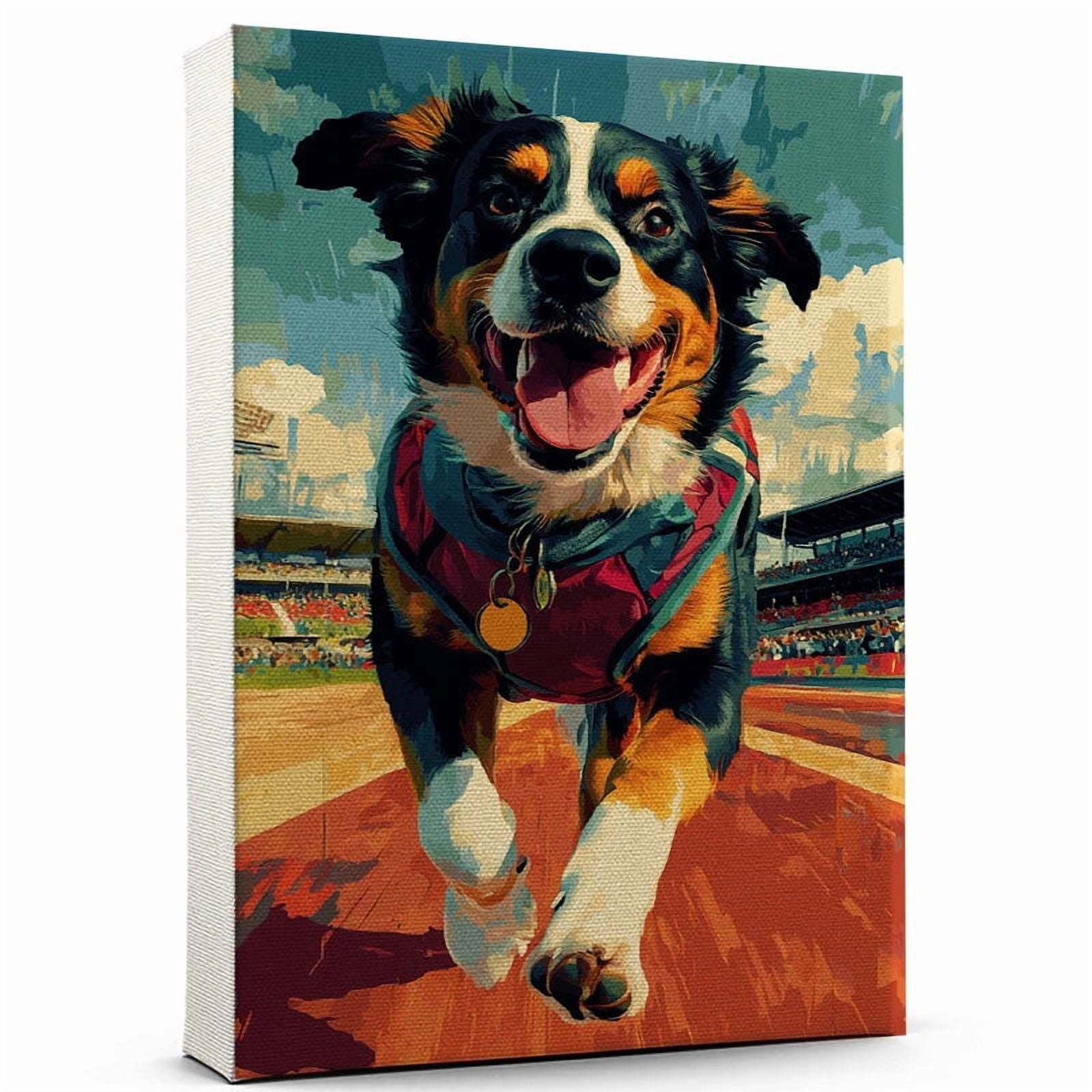 Bernese Mountain Dog Running Art Stretched Canvas Size 8x12 – Bernese ...
