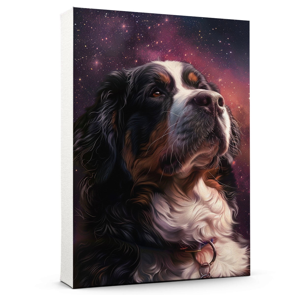 Bernese Mountain Dog Space Painting Poster Unframe, Bernese Mountain ...