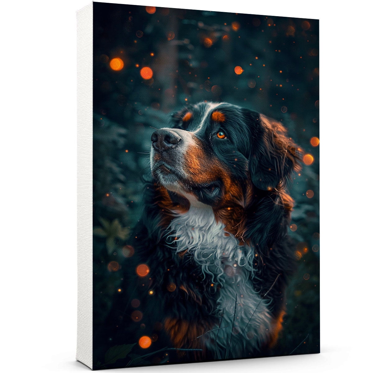 Bernese Mountain Dog Watercolor Art Poster - Bernese Mountain Dog Canvas Wall Art For Bedroom ...