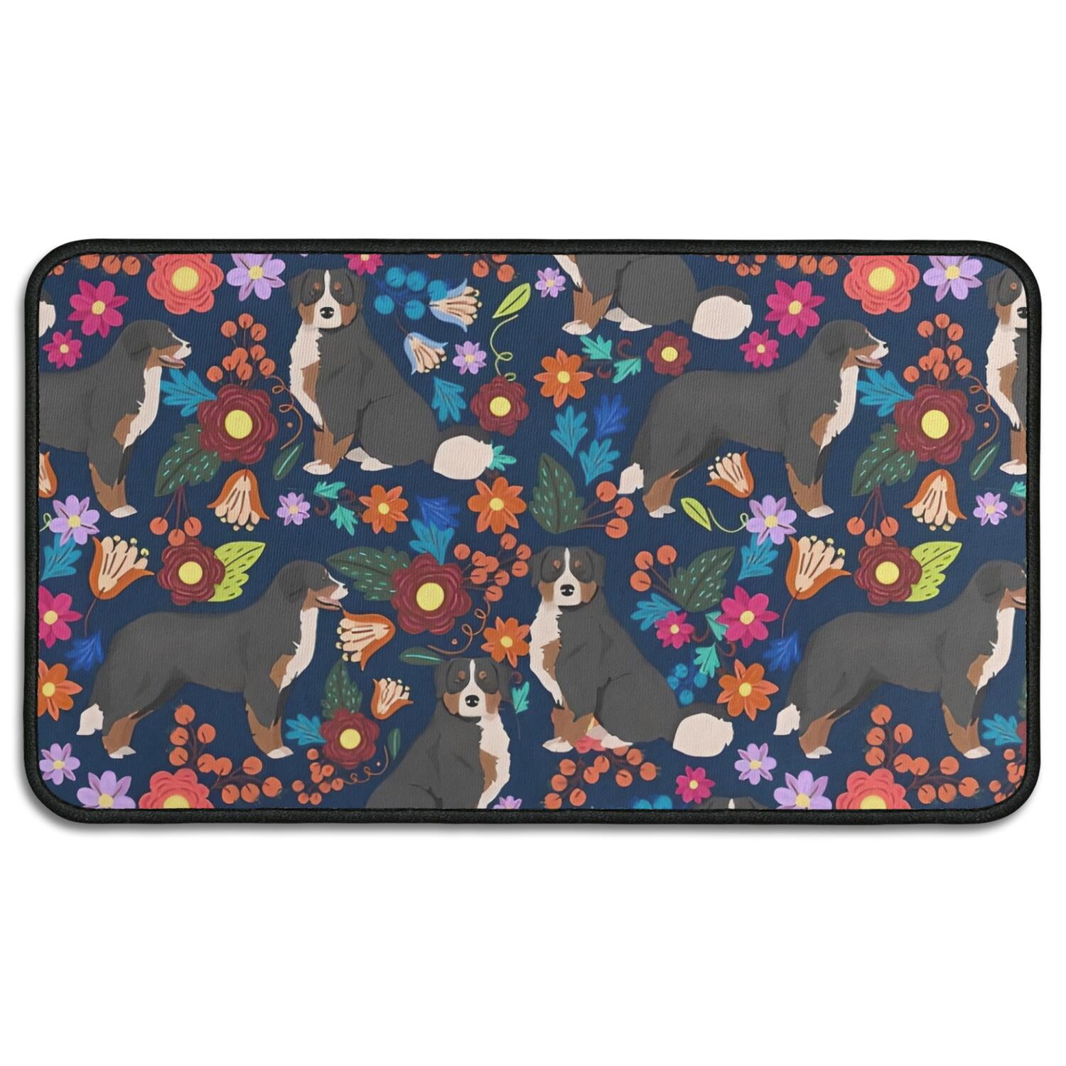 Bernese Mountain and Flower Door Rugs,Washable Non Slip Door Mats ...