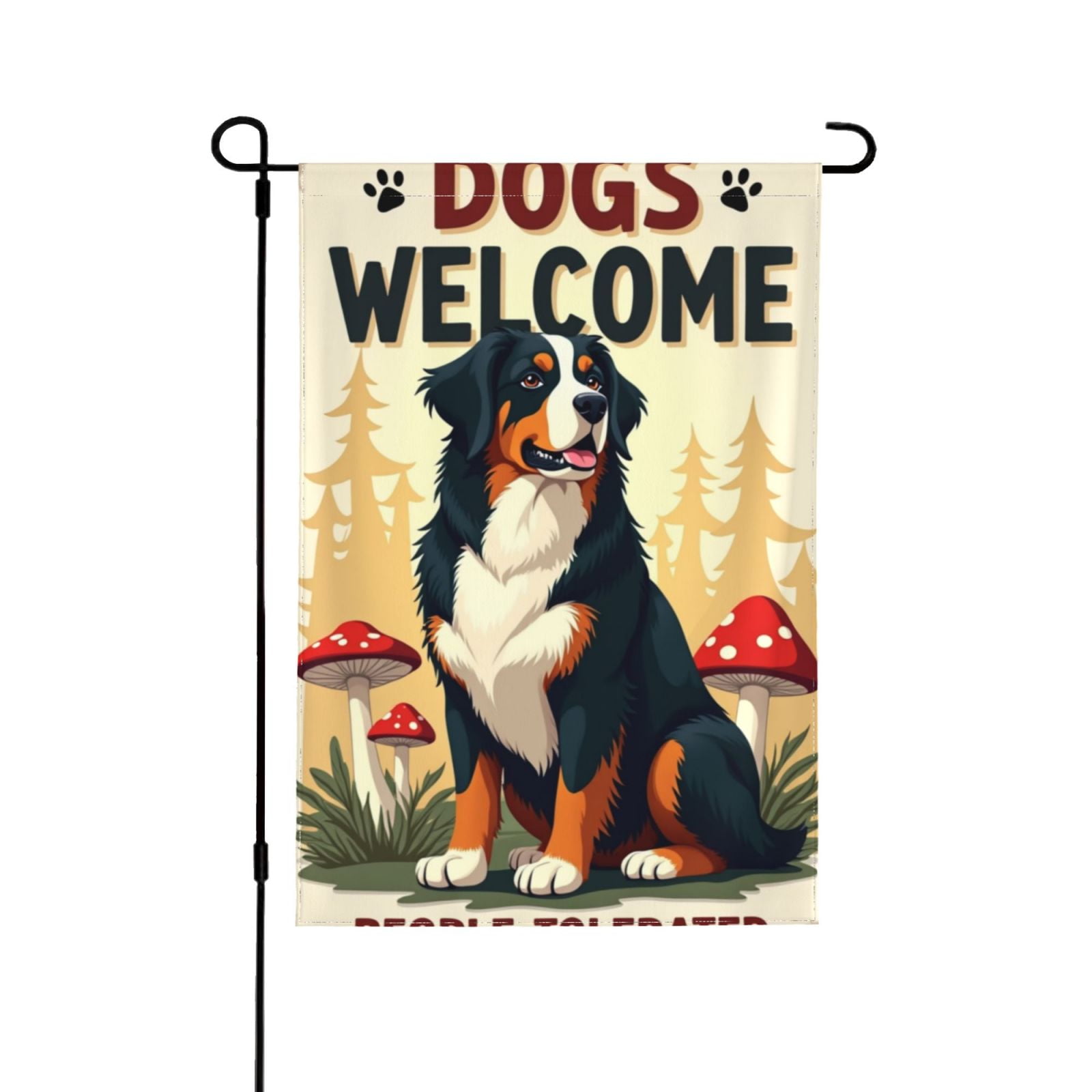 Bernese Mountain Garden Flag Dogs Welcome People Tolerated Garden Flag, Dog Lovers Double Sided ...