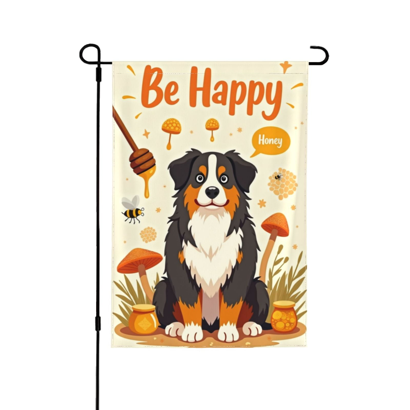 Bernese Mountain Garden Flag Welcome Spring Summer Garden Flag 12.5x18 Double Sided, Linen Dog ...