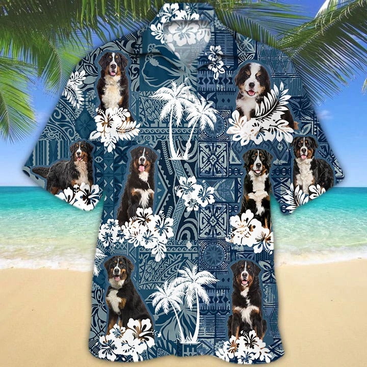 Bernese Mountain Hawaiian Shirt For Dog Lovers, Hawaiian Dog Shirt For ...