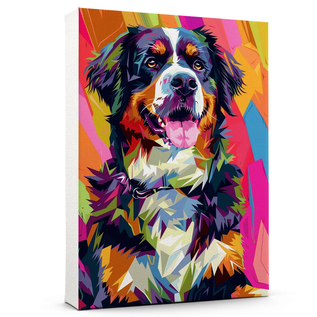 Bernese Mountain Poster Wall Art - Colorful Dog Canvas Wall Art For Living Room - Modern Art ...