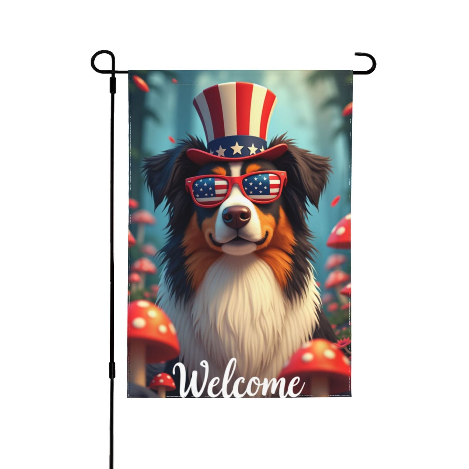 Bernese Mountain Welcome 4th Of July Dog Garden Flags 12.5x18 Inch Double Sided,Patriotic Small ...