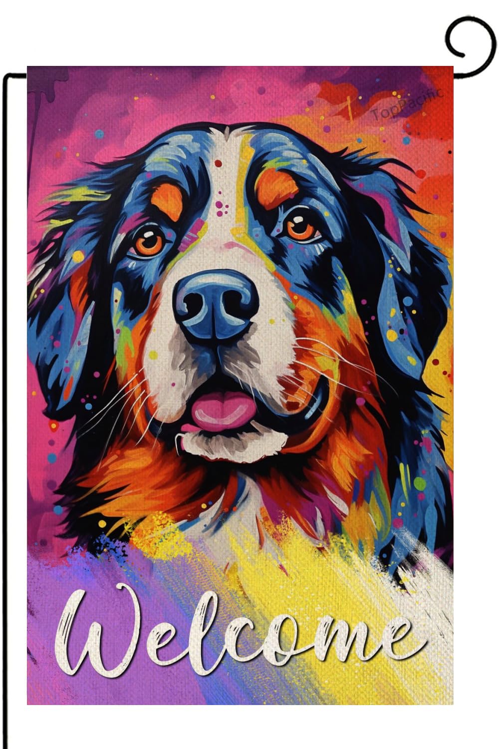 Bernese Mountain Welcome Garden Flag Dogs Paw Prints Spring Yard Flag Pet Lovers Gift Double ...