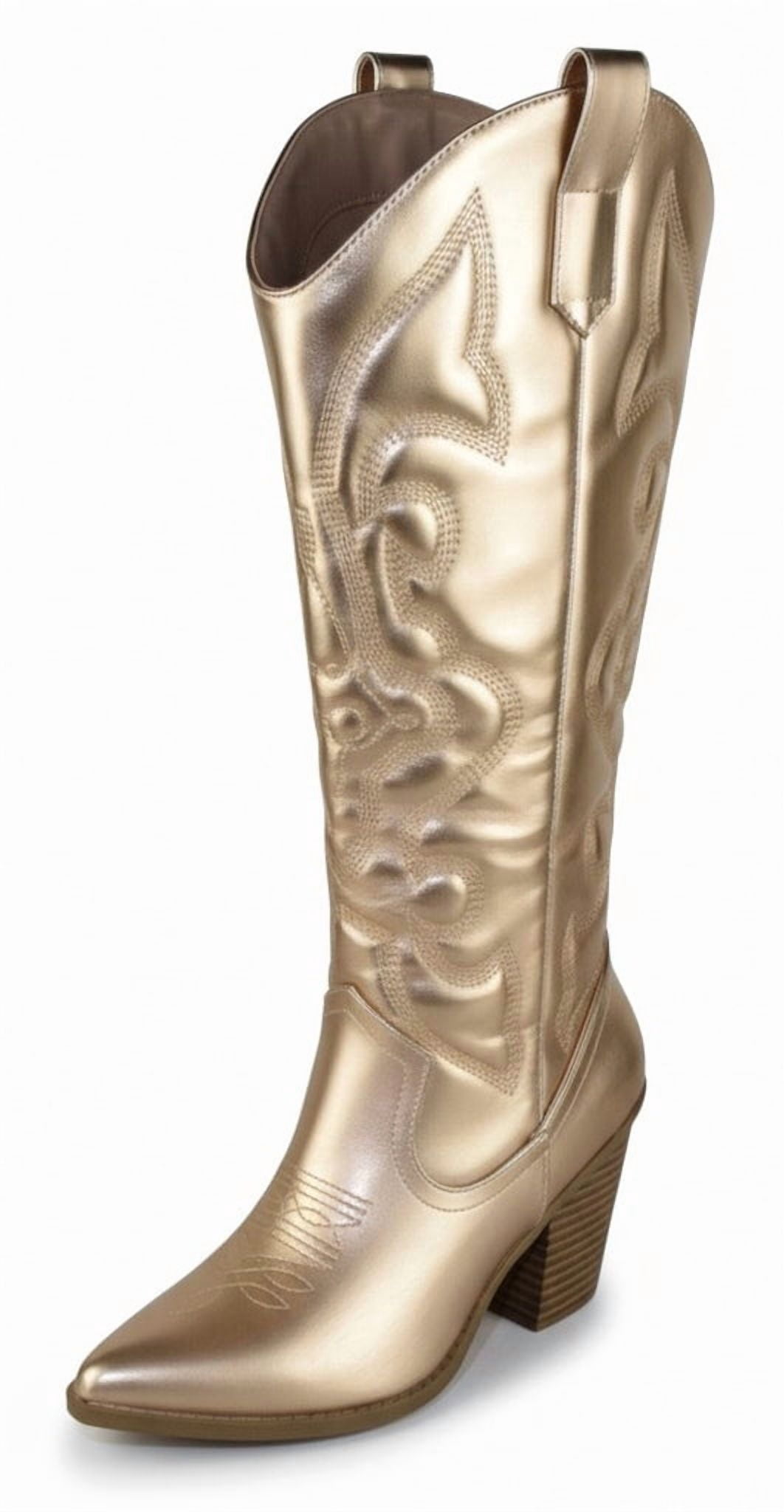 Berness Arizona Women's Knee-High Cowboy Boots Pointed Toe Embroidered ...