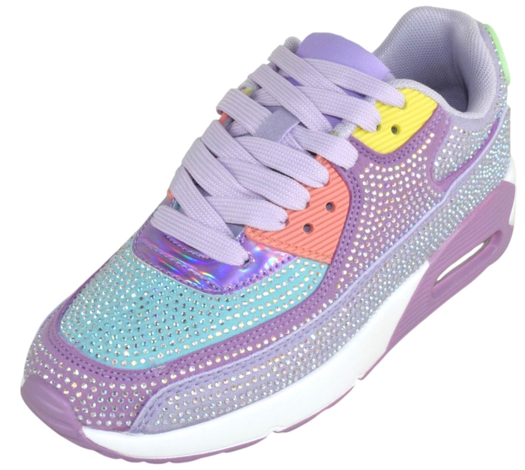 Berness Women’s Rhinestone Sneakers – Colorful Chunky Platform Shoes ...