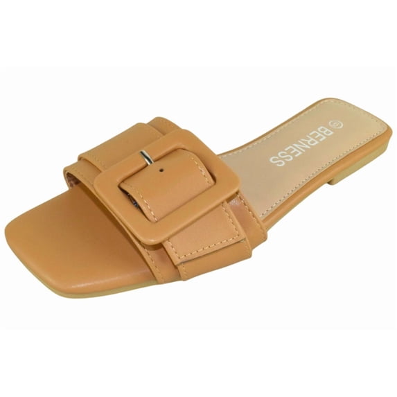 Berness Women’s Slide Sandals – Flat Slip-On Sandal with Oversized ...