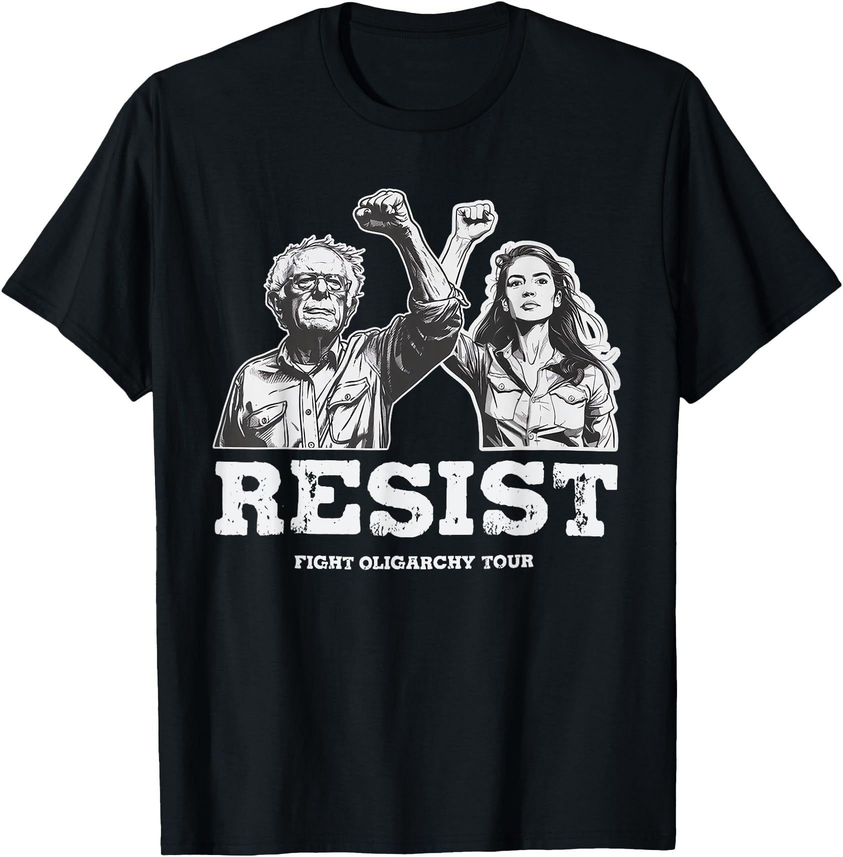BerniIe Sanders AOC Fighting Oligarchy Tour T-Shirt Retro US National ...