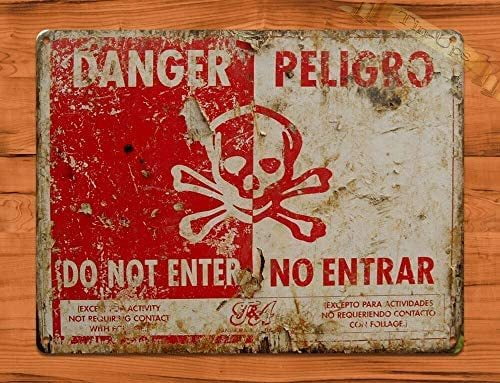 Bernice Danger Do Not Enter Vintage Shop Ad Garage Store TIN Sign Size ...