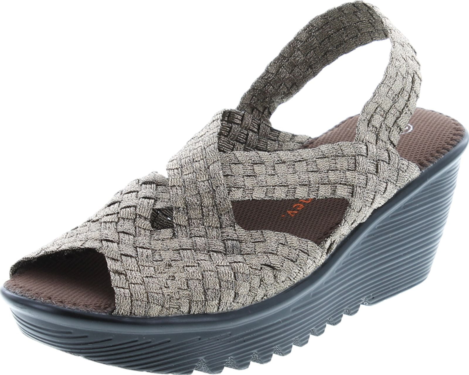 Bernie Mev Women's Brighten Casual Shoes, Bronze Fabric Sandals, Size ...