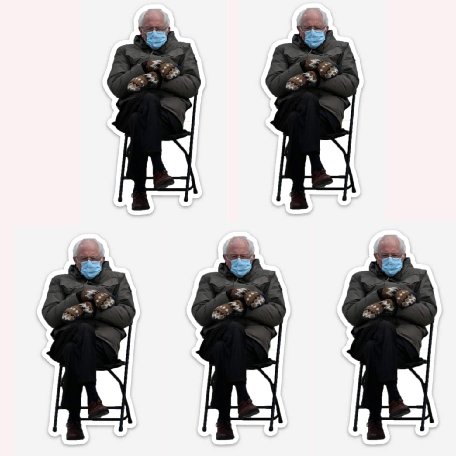 Bernie Sanders Mittens Sitting Inauguration, Window Cling 4" by 1.95 ...