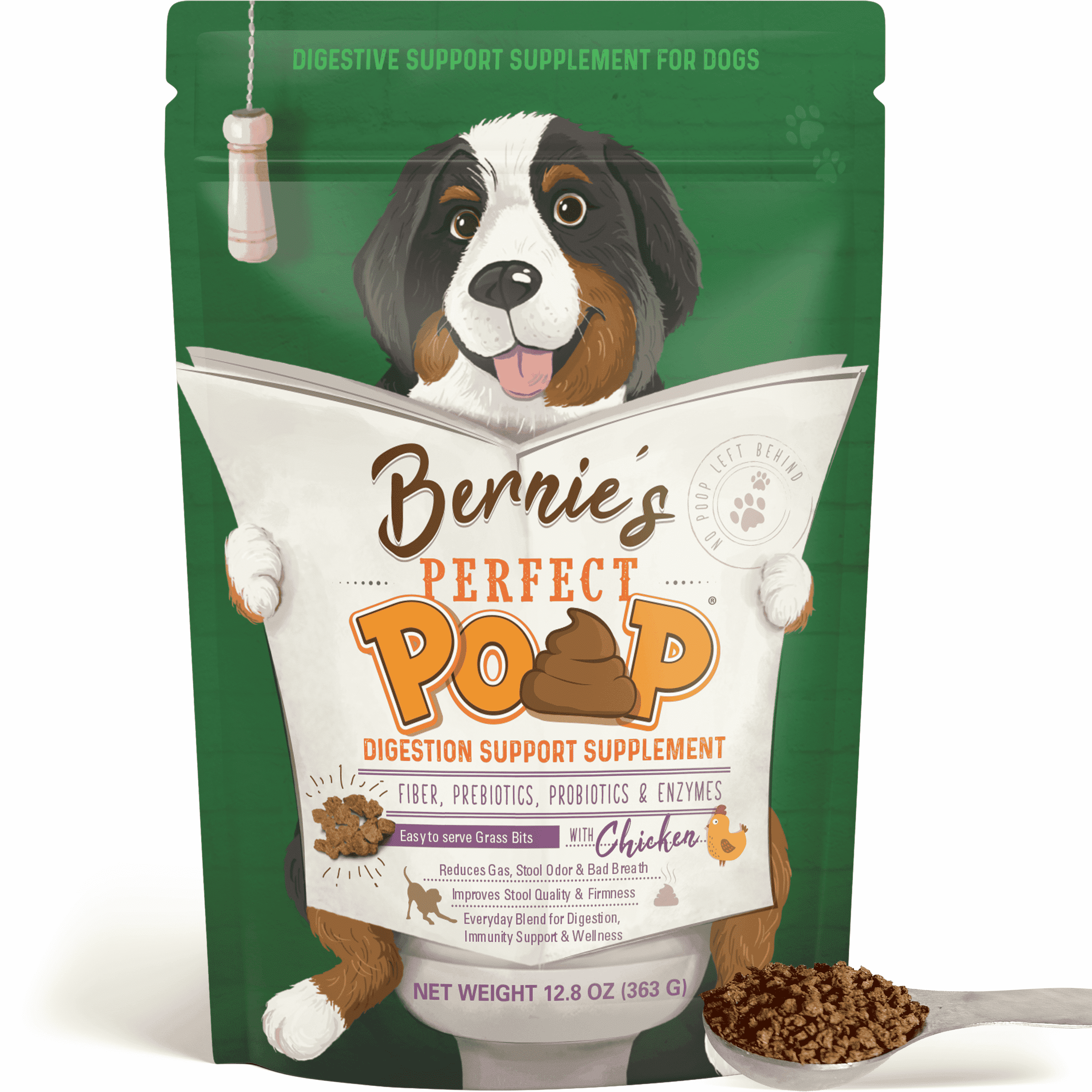 Bernie's Digestive Supplement for Dogs, Prebiotics, Probiotics, Fiber ...