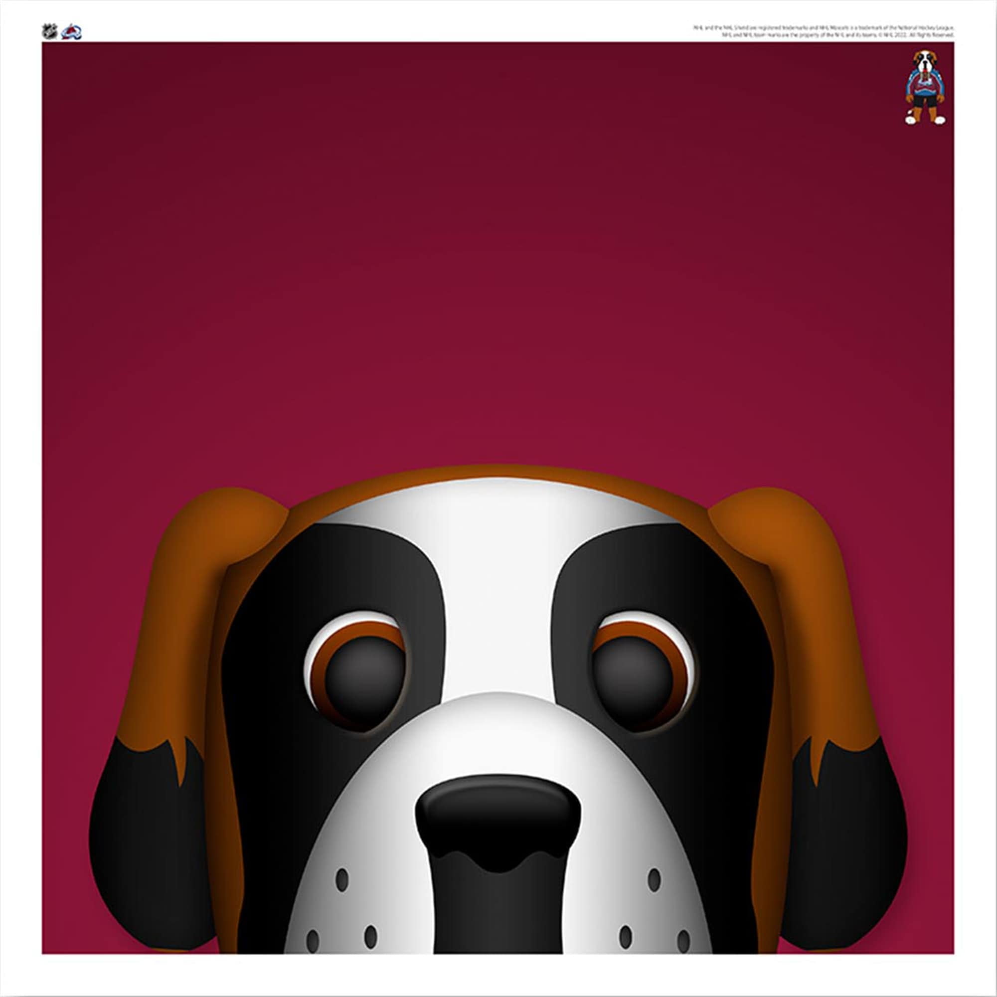 Bernie the St. Bernard Colorado Avalanche 12'' x 12'' Minimalist Mascot ...